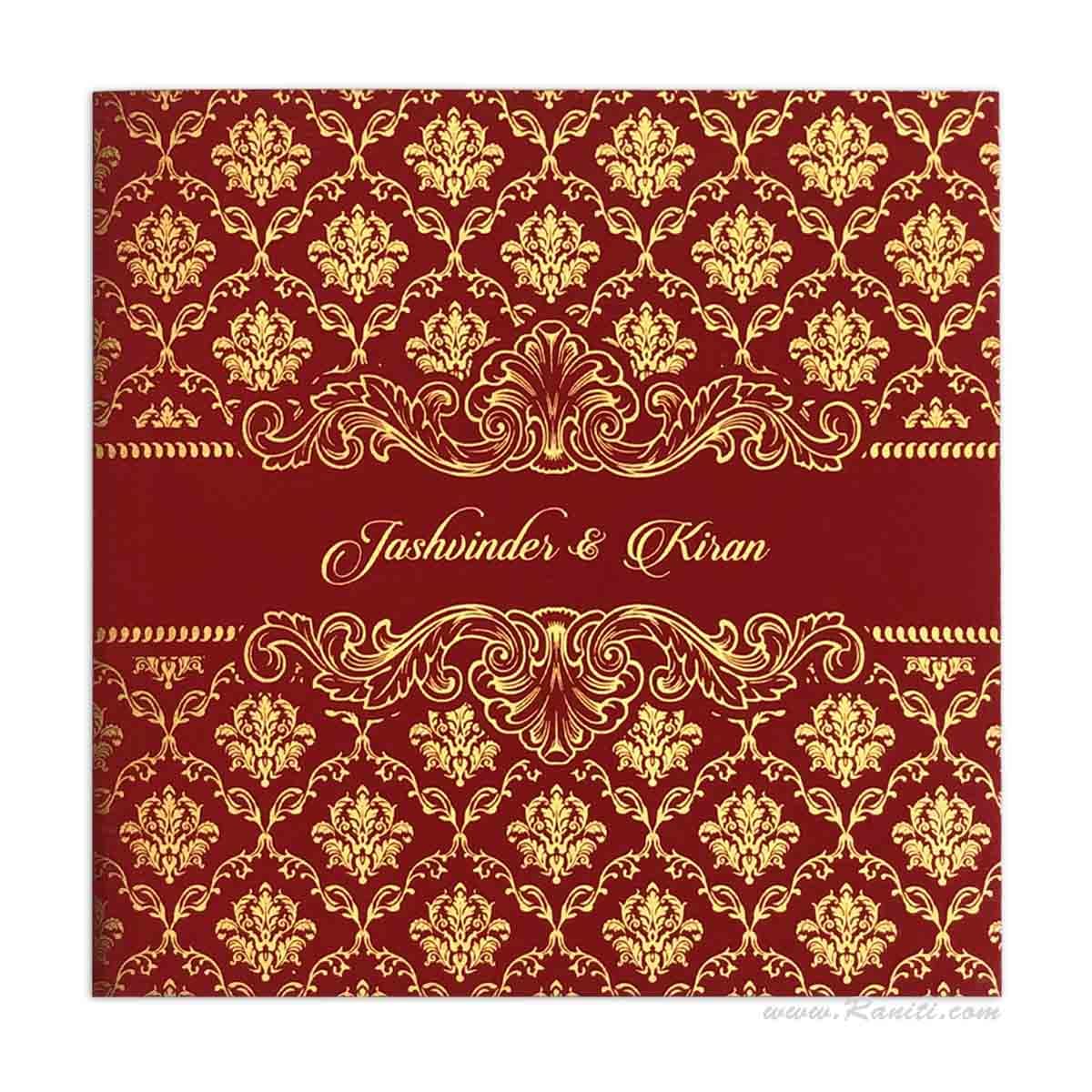 Traditional Theme Red Custom Invitation Card | Wedding Invitation Card ...