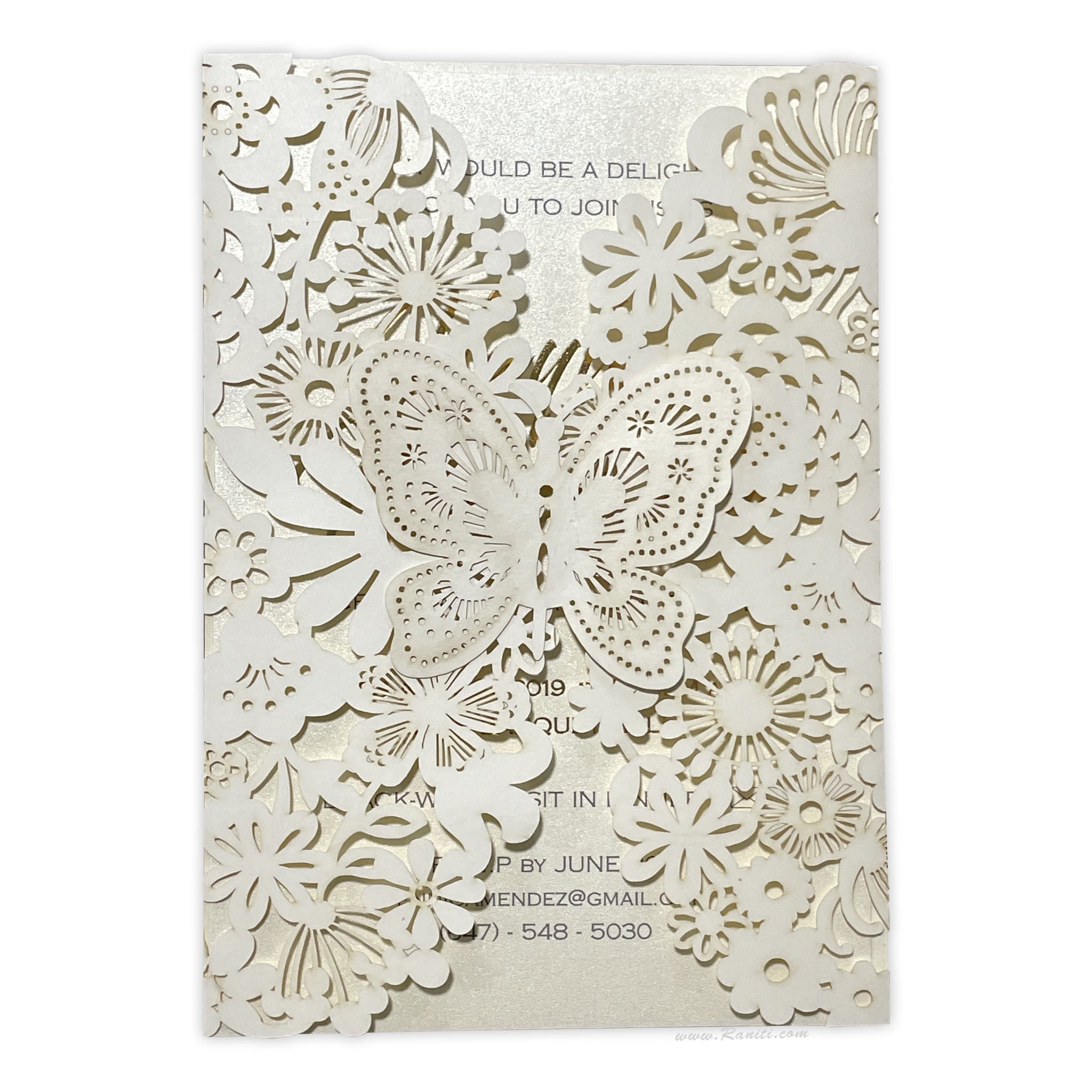 18th Birthday Lasercut Custom Invitation Card Pearl White Gate Fold AML ...