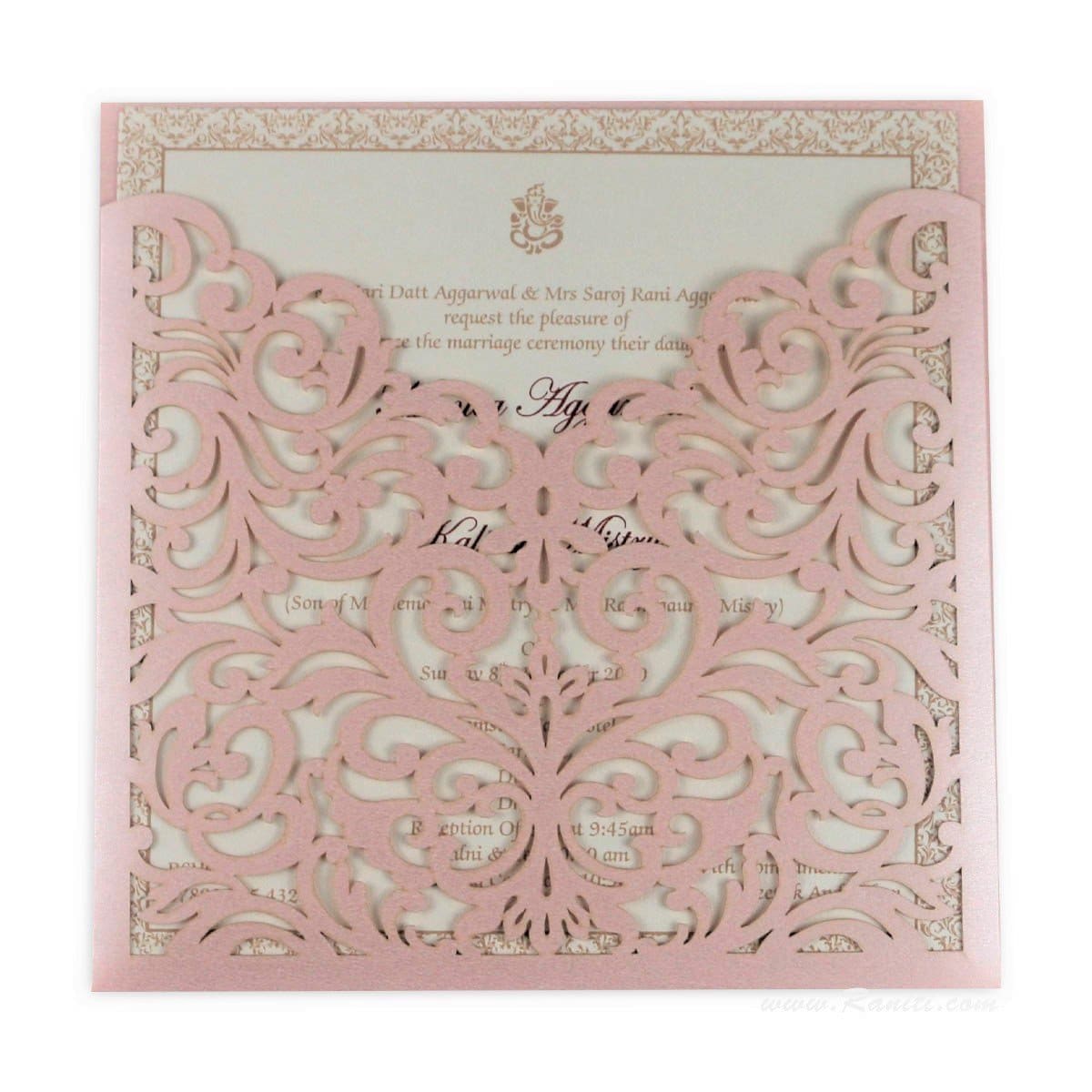 Laser cut Pocket Folder Custom Design Laser Pink Custom Invitation Card ...
