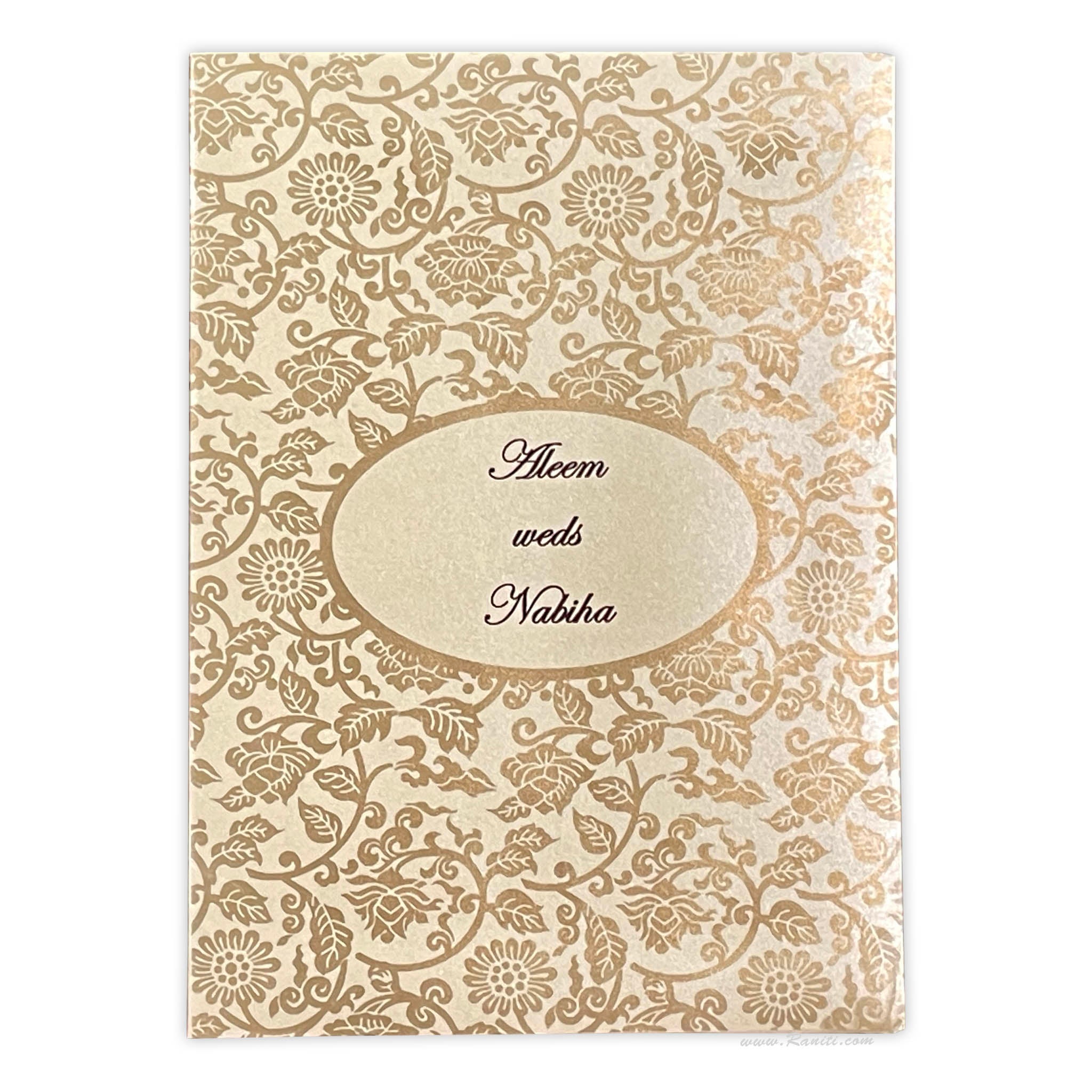 Lotus Theme Golden Custom Invitation card with Multiple Inserts ...