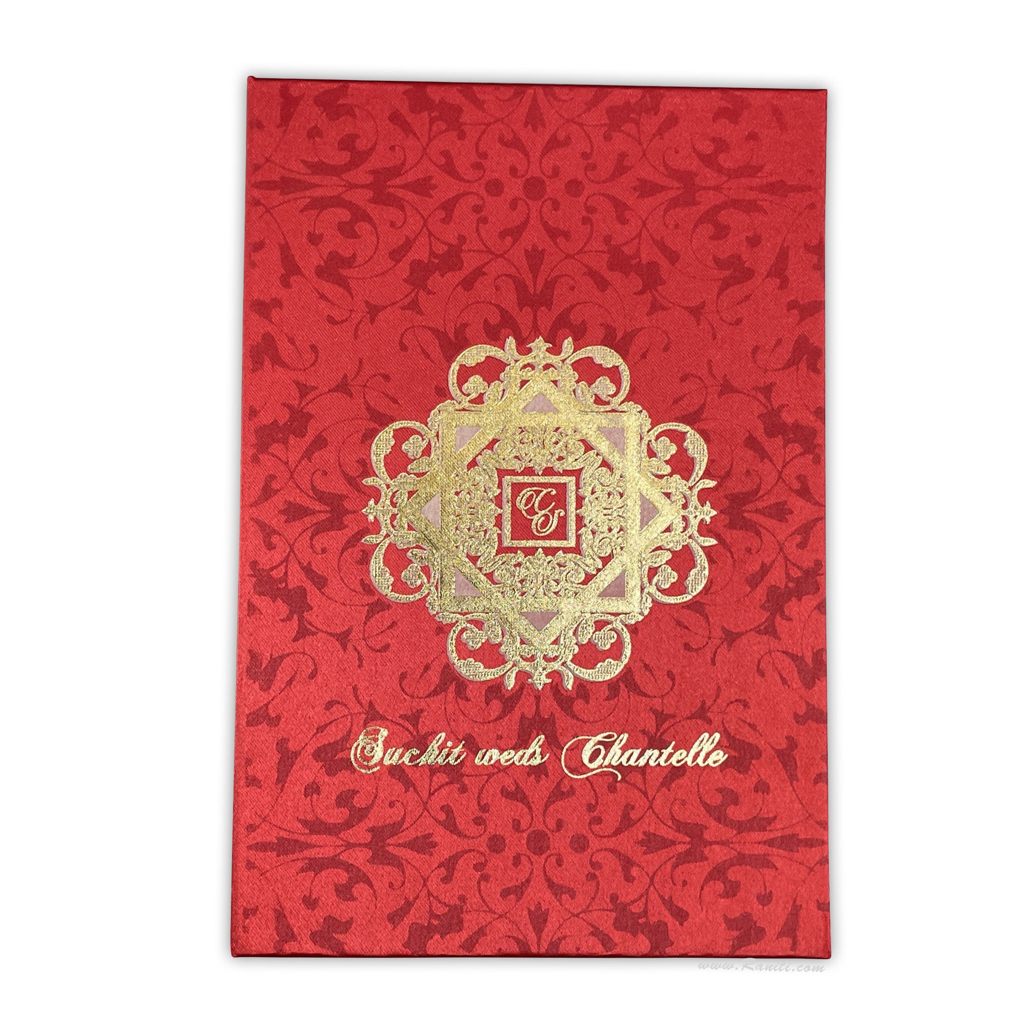 Satin Fabric Custom Heavyback Wedding Invitation card with Multiple ...