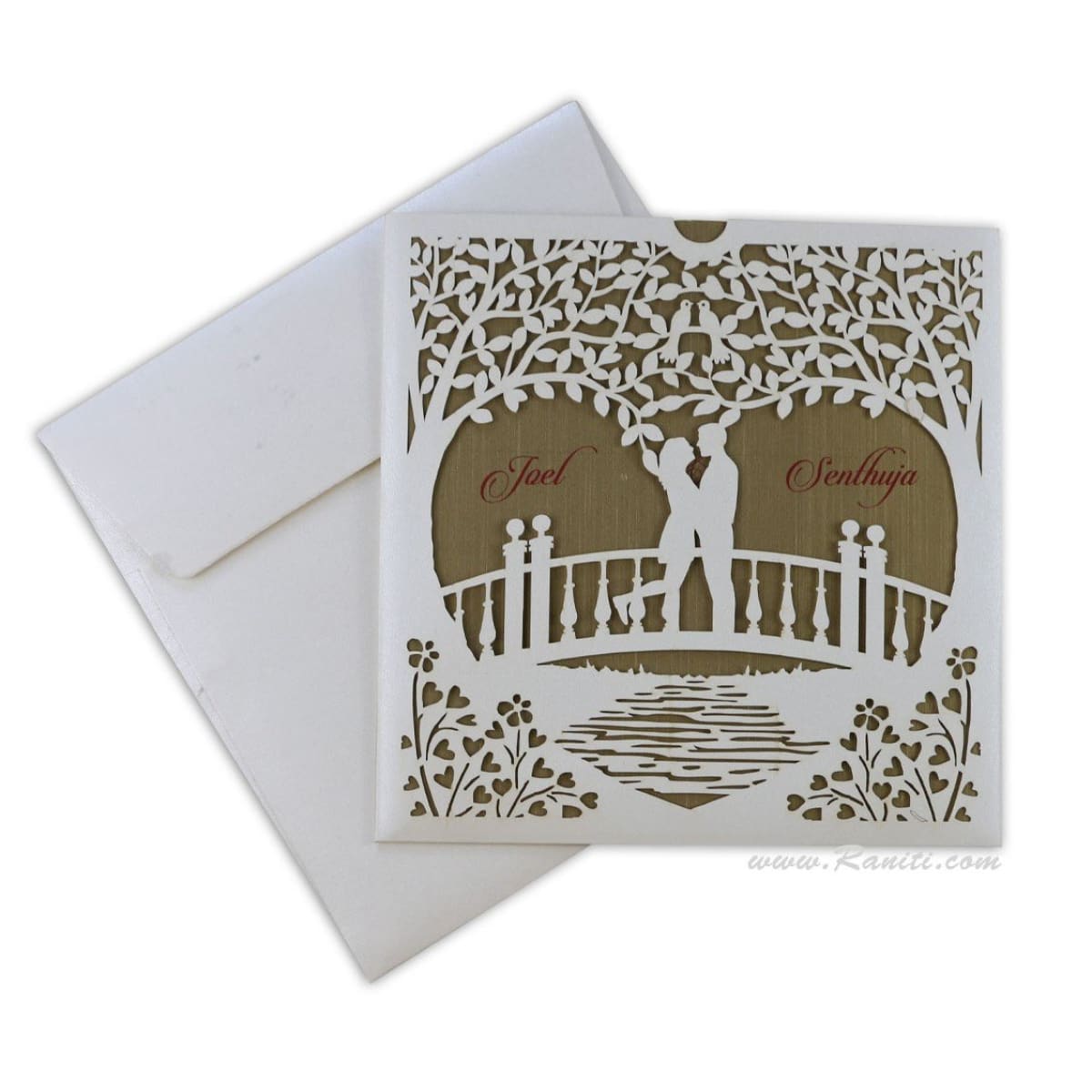 Classic Laser cut Pocket Style Folder Custom Design Laser Cut Invitati ...