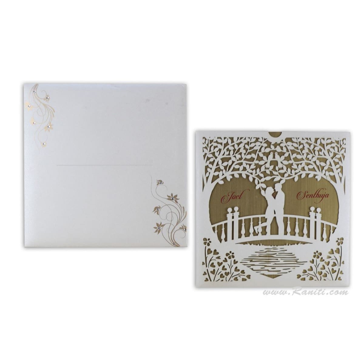 Classic Laser cut Pocket Style Folder Custom Design Laser Cut Invitati ...
