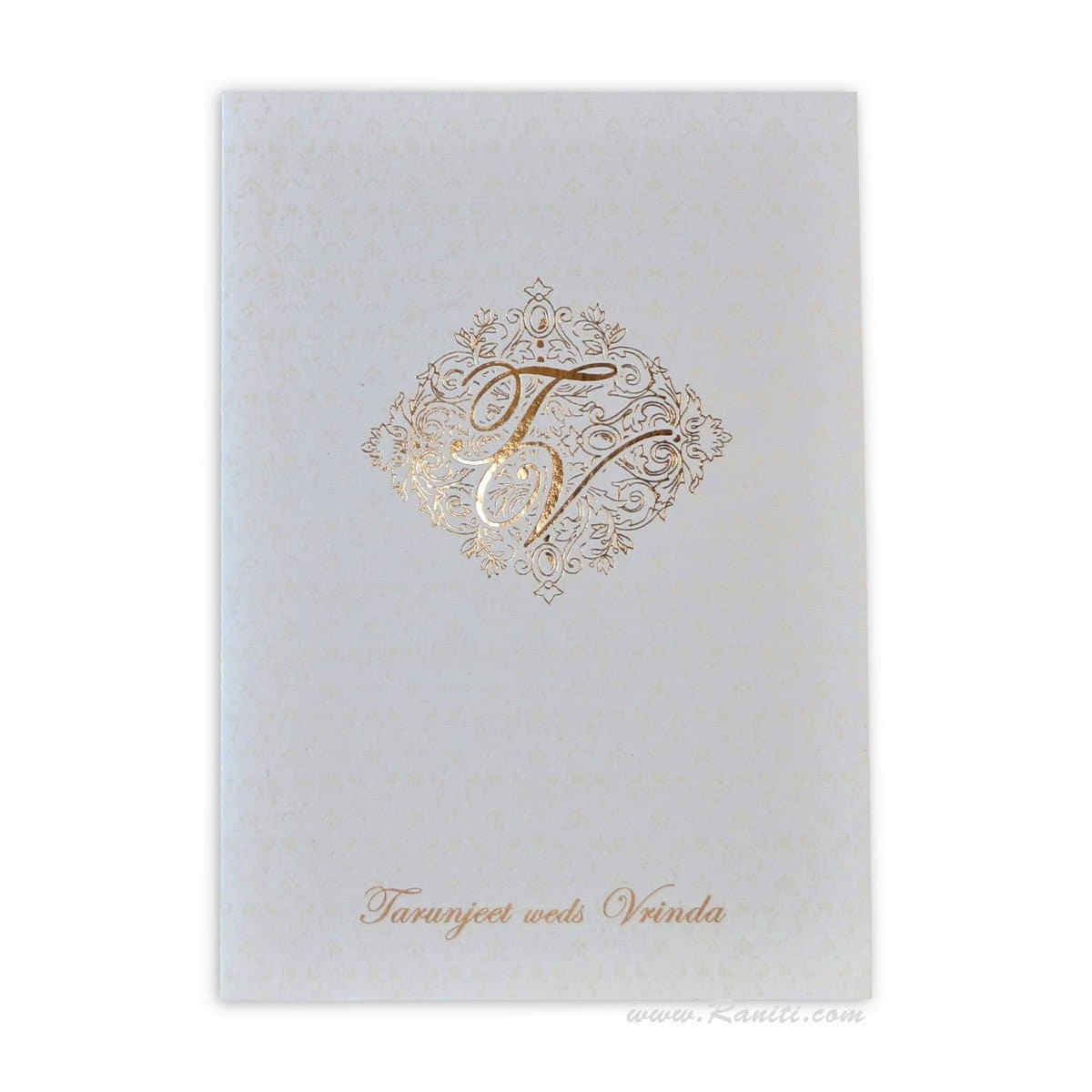 Monogram Foil Print Custom Invitation Card with Multiple Inserts ...